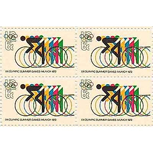 XX Olympic Games Munich Cycling Set of 4 x 6Cent US Postage Stamps Scot 1460