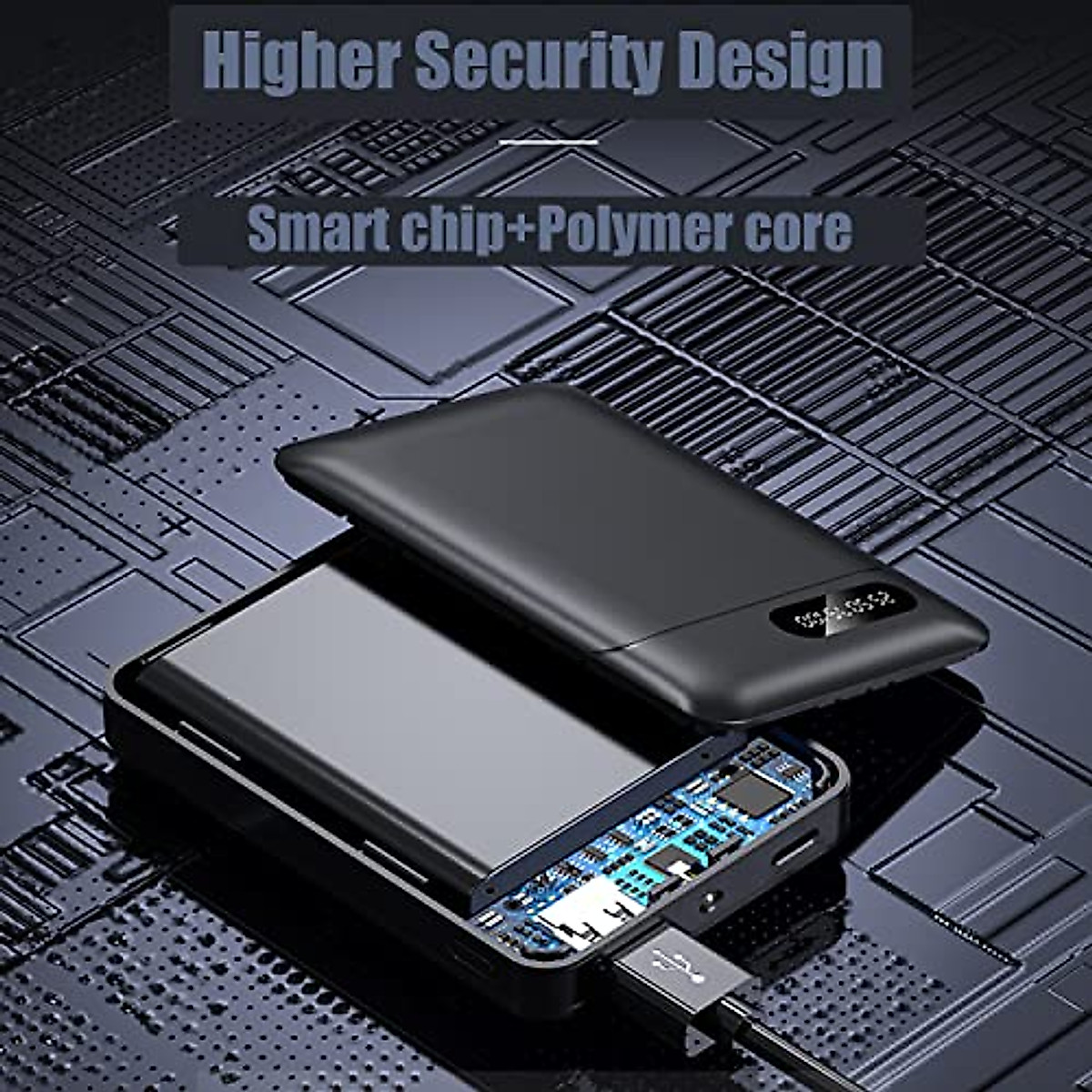 gerritfany 10000mAh 5V/2A Power Bank, Packet Size Fast Charging Portable Charger, Rechargeable Battery Pack for iPhone, Samsung Galaxy and More