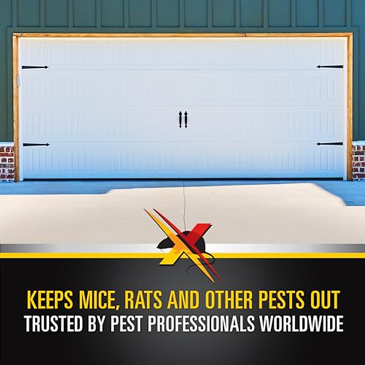 Xcluder X2 Rodent Proof Overhead Sectional Door Seal Kit, 12'3” Wide for 1.5” Thick Doors, Stops Mice, Rats and Weather, Suitable for Residential or Commercial Property Use, for 9’, 10’ and 12’ Doors
