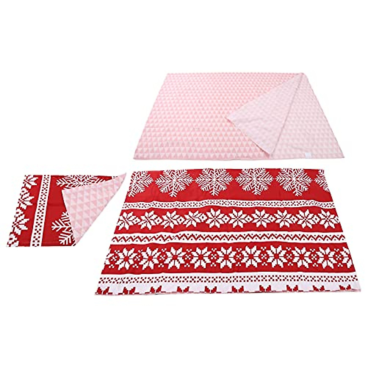 Orenic Classical Snowflake Printed Bedding Set, Soft Comfortable Duvet Cover Bed Sheet, Red and Classical Festival Pillowcase Kit for Bed Perfect for Christmas, Summer & Year-Round Comfort
