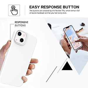 VENINGO iPhone 13 Case, Phone Case iPhone 13,Slim Fit Liquid Silicone Soft Gel Rubber Lightweight Microfiber Lining Shockproof Anti-Scratch Protective Phone Cover for iPhone 13 6.1'' 2021, White