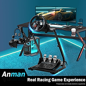 Anman G25 Racing Steering Wheel Cockpit Pro Gear Shifter Mount Fit for Logitech G27 G29,Fanatec,Thrustmaster T150 T150 pro,Adjustable Height & Angle,Racing Simulator Cockpit Foldable,No Pedal and stee