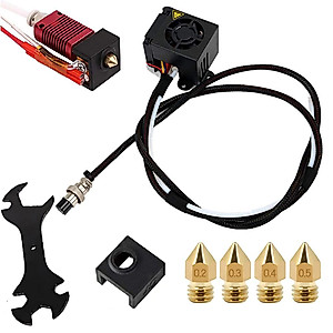 CR-10S 3D Printers Original Replacement Parts/Accessories Full Assemble MK8 Extruder Hot End Kits (with Nozzle 0.4mm /0.2mm /0.3mm /0.5mm) fit for Creality 3D Printing Printer CR-10 CR-10S S4 S5