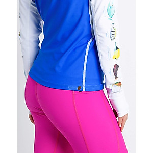 Tuga Women's Snorkel Hooded Top, Hawaii Fish, UPF 50+, USA Made, Navy, Medium