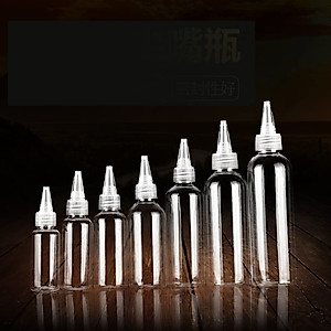 lasenersm 6 Pieces Plastic Squeeze Bottles 50ml Small Squeeze Bottles Plastic Bottles Applicator Mini Empty Squirt Bottle with Top Cap for Paint Art Craft Liquids Lotion Glue, Transparent