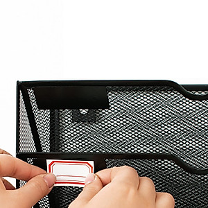Wall File Organizer 5 Tier Heavy Duty Metal Mesh Hanging Mail Magazine Rack 41 x 32 x 10 cm Vertical Paper Holder for Newspaper Folders(Black)