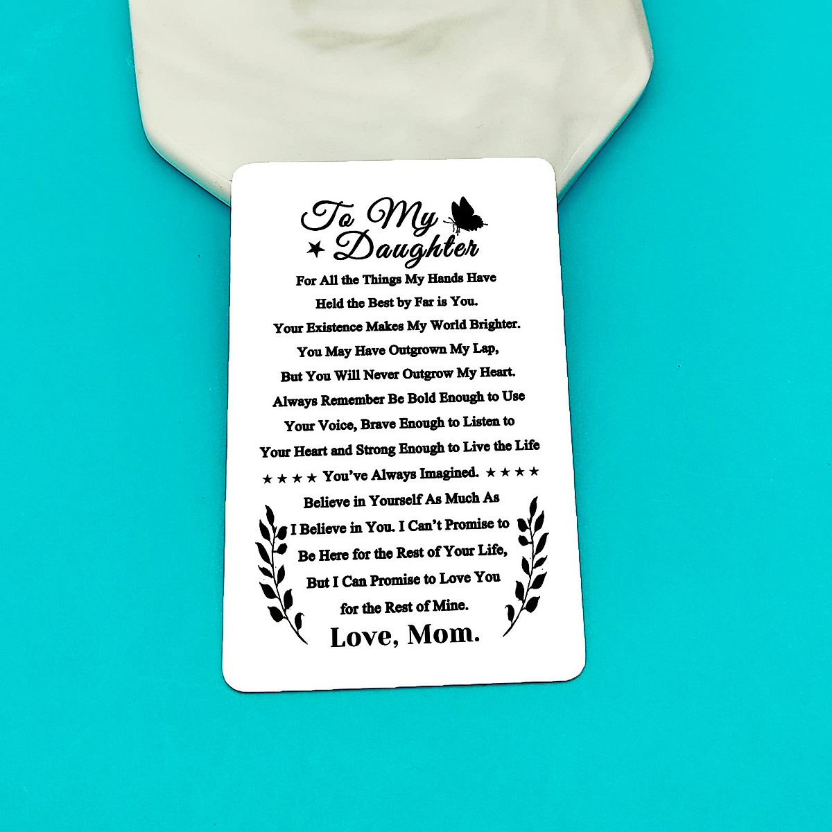 Daughter Gifts from Mom Engraved Wallet Card for Daughter Birthday Christmas Graduation Gifts Mothers Day Wedding Day Gifts To My Daughter Wallet Card from Mom