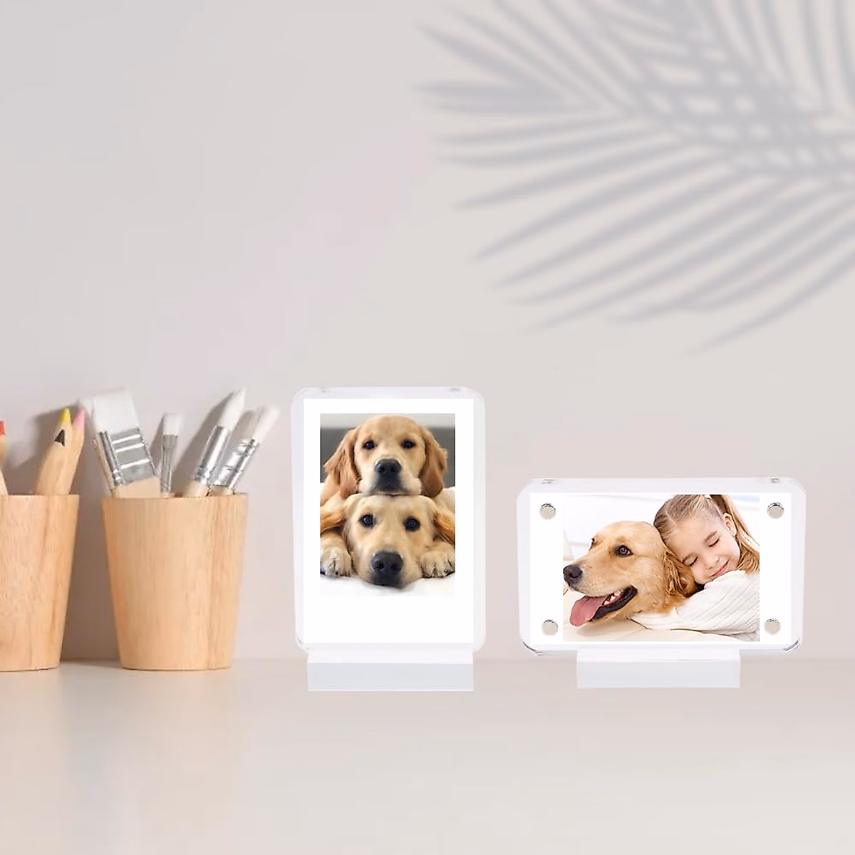 IEEDFJKK Acrylic Stands Place Card Holders Wedding Table Number Holders Clear Acrylic Sign Holder for 2x3 Mini Instax Photo Frames Office Menu Meeting