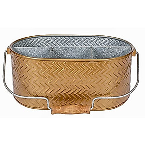 Galvanized Bucket,Galvanized Utensil Holder,Utensil Caddy,Silverware Caddy,Metal Caddy,Outdoor Utensil Caddy,Tin Utensil Holder,Utensil Caddy for Parties,Picnic Caddy,Farmhouse Utensil -White Natural