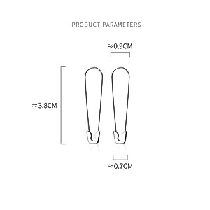 Minimalist Safety Pin Cartilage Sterling Silver Big Hoop Earrings for Women Girls Elegant Dangle Drop 37mm