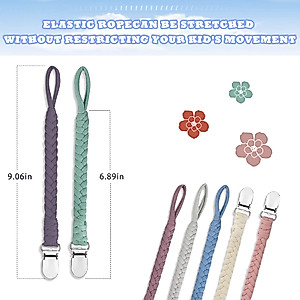 7 Pcs Braided Pacifier Clip Baby Girls for Boys, Handmade Cotton Pacifier Holder Binky Clips Fits All Pacifiers Modern Unisex Smoother Clip Baby Gifts