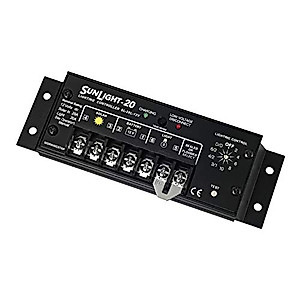 Morningstar Sunlight 20A Solar Charge Controller for 12V Batteries, Solar Panel Controller for Lighting, Battery Controller Solar Controller 12V, Lowest Fail Rate Charge Controller for Solar Lights