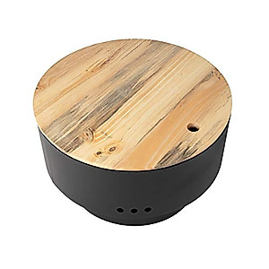 Fire Sense 60532 Fire Pit Revolver Wood Burning Lightweight Portable Outdoor Firepit Backyard Fireplace for Camping Bonfire with Grill Rack & Hardwood Top - 24“