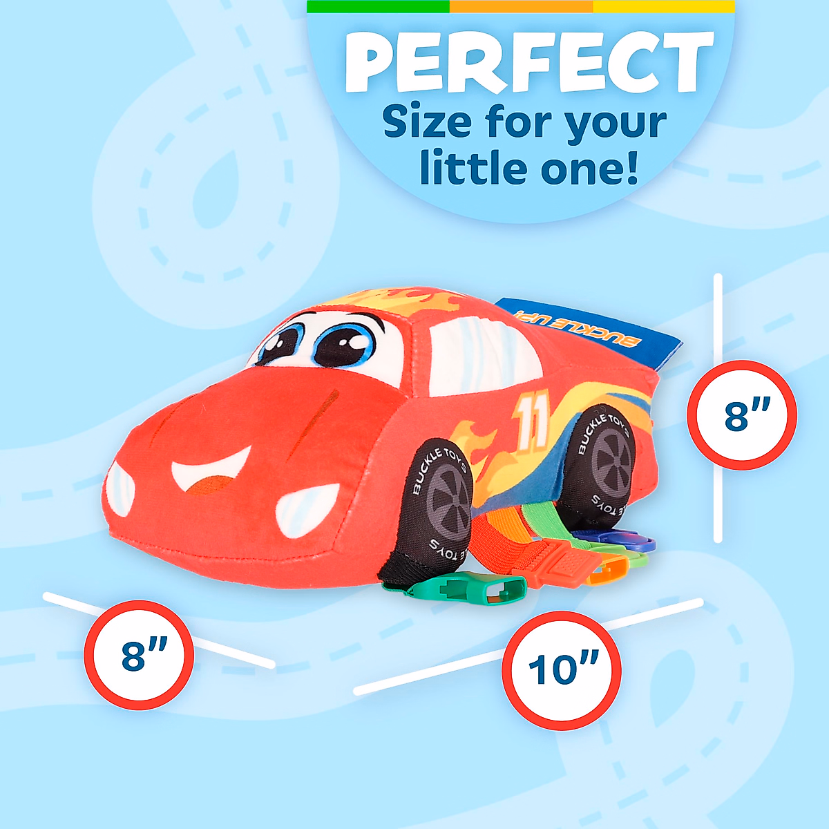 Buckle Toys - Bullet Racecar - Develop Fine Motor Skills - Sensory Learning Activity Toys - Toddler Plane Travel Essential