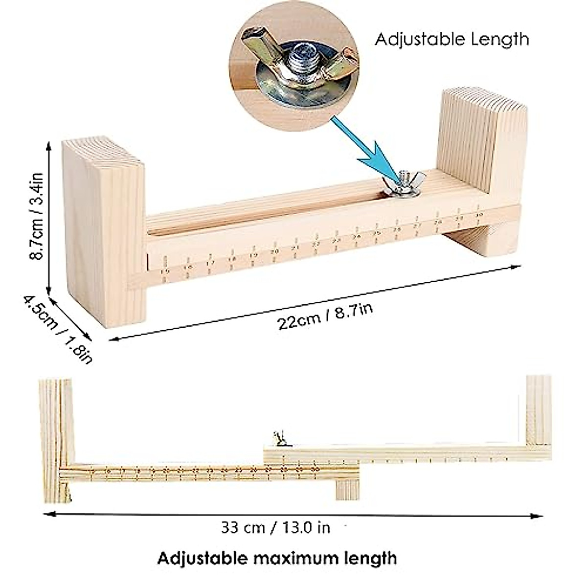Crumye Wood Bracelet Jig,Clear Scale Bracelet Maker with 2 Clamp,DIY Wristband Rope Knot Braided Fixing Tools
