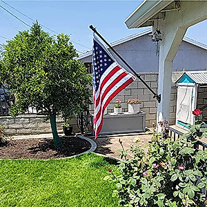 Flag Poles for Outside House, 5FT Flagpole Kit for American Flag - Professional Metal Flag Poles for Garden Yard - Residential or Commercial Flag Pole with Two-Position Bracket Holders Black