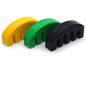 3PCS Violin Practice Mute, Rubber Practice Violin Silencer for 4/4 Violin Volume Control, Black, Green, Yellow