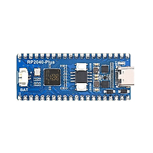 waveshare RP2040-Plus Board (Without Header), Pico-Like MCU Board Based on Raspberry Pi RP2040, Dual-Core Arm Cortex M0+ Processor Onboard 4MB Flash,USB-C Connector, Recharge Header,etc
