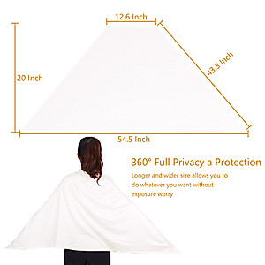 DSYJ Nursing Covers for Breastfeeding Poncho Cover, Soft & Breathable Fabric, 360° Full Privacy Universal Fit Multi Use 8-in-1 for Baby Car Seat Cocoon Feeding Canopy White