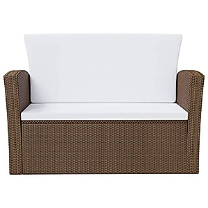 ZQQLVOO Lounge Set Furniture Garden Outdoor Patio Furniture Sectional Conversation Set, 8 Piece Patio Lounge Set with Cushions Poly Rattan Brown for Home, Garden, Lawn, Porch