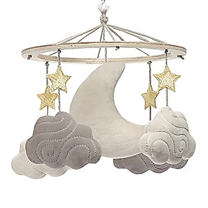 Lambs & Ivy Goodnight Moon Musical Baby Crib Mobile Soother Toy - Stars/Clouds