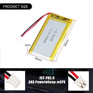 YDL 3.7V 1200mAh 503365 Lipo Battery Rechargeable Lithium Polymer ion Battery Pack with PH2.0mm JST Connector