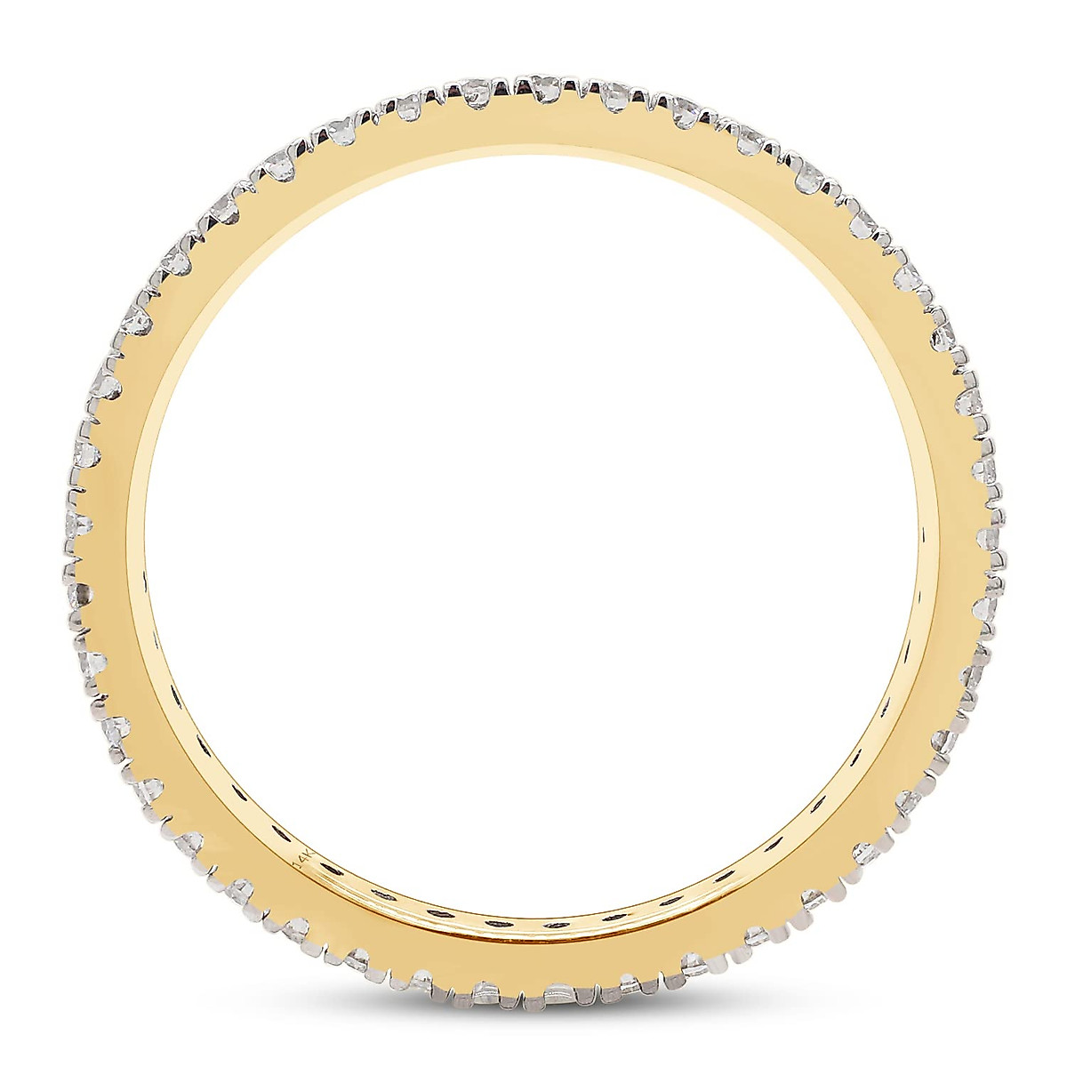 SAVEARTH DIAMONDS 1/2 ct. t.w Lab Created Moissanite Diamond Full Eternity Stackable Wedding Band Ring In 14K Solid Yellow Gold Jewelry For Women (VVS1 Clarity, 0.50 Cttw)-7