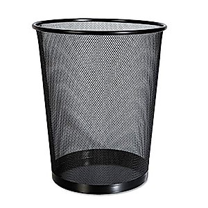 ZORO SELECT Universal Trash Can Commercial Concept Collection Mesh Metal Wastebasket/Trash Can/Bin, 8-Quart, Black