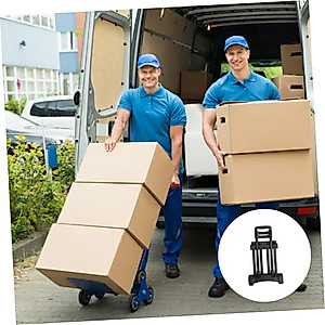 TEHAUX Cart Hand Trucks Foldable Trolley Travel Stroller Lug Trolley Quad Stroller Folding Trolley Luggage Trolley Iron Multifunction Transportation Equipment Shopping