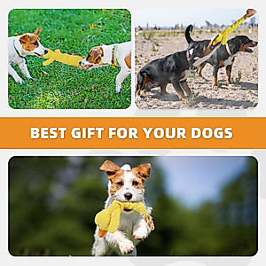 KOOLTAIL Duck Dog Squeaky Toys, Interactive Puppy Plush Toys with Crinkle Paper, Large Tug of War Pull Toy for Indoor and Outdoor Play, Stuffed Soft Pet Chew Toy for Small Medium Large Dogs Yellow