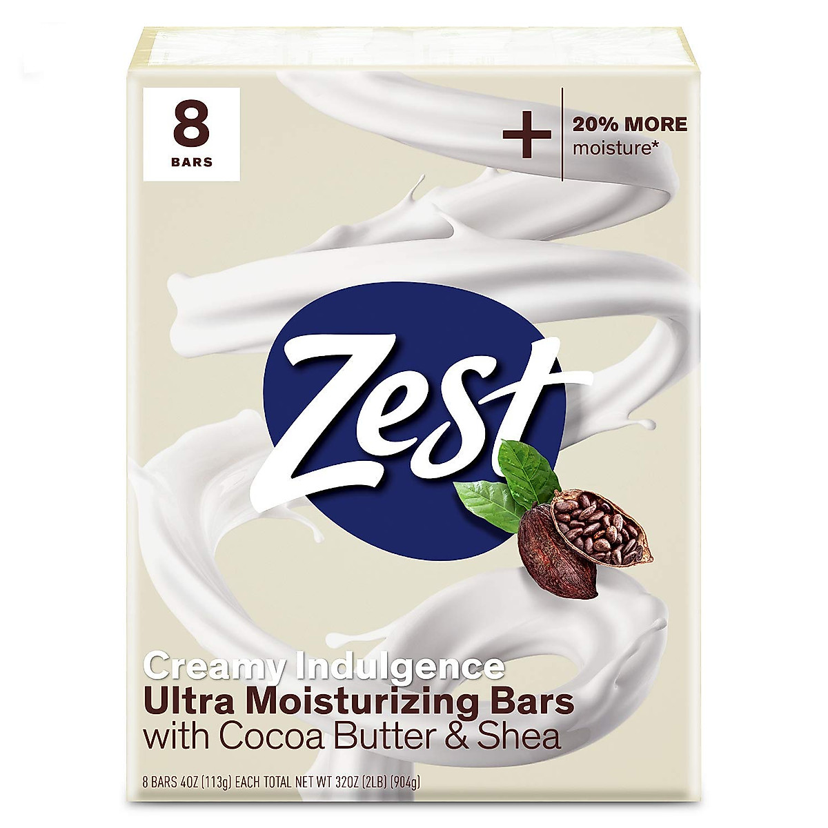 Zest Bar Soap - 8 Bars - Enriched With Cocoa Butter And Shea for Ultra Moisturizing Cleansing - Leaves Your Body Feeling Silky Smooth And Deeply Moisturized
