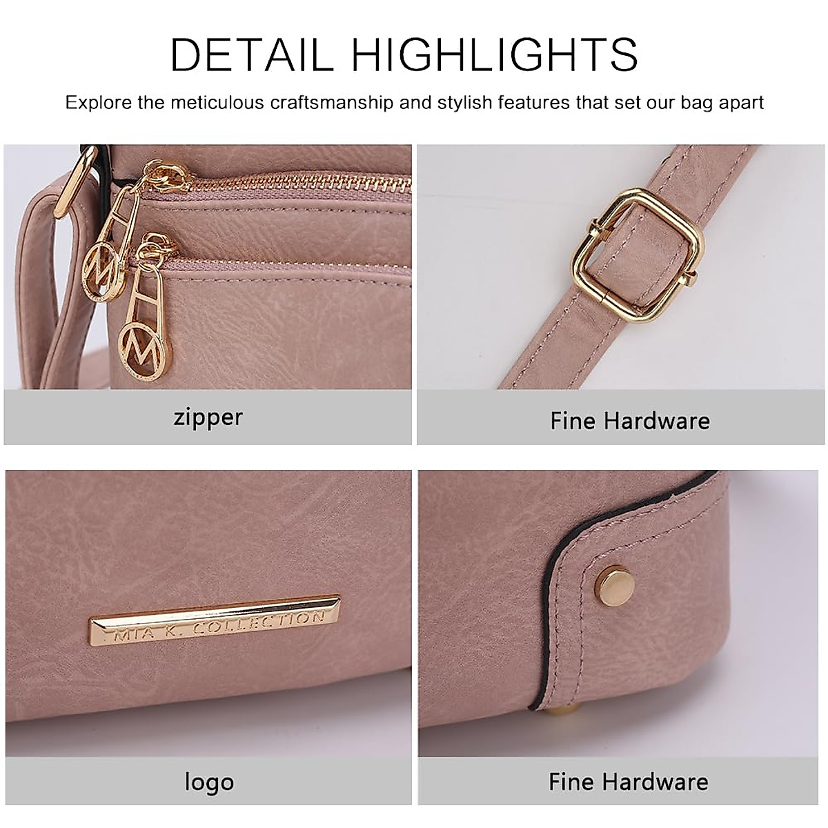 MKF Collection Crossbody Bag for Women, Designer Crossover Lady Shoulderbag Messenger
