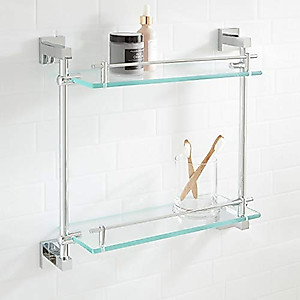 Signature Hardware 295819 Albury 17" Glass Bathroom Shelf