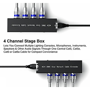 Dacimora Bundled Products of 4 Channel 3-Pin Multi Network Snake Receiver and 2-Pack 100FT XLR Microphone Cable