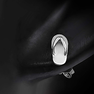 Womens Girls Small 925 Sterling Silver Flip Flop Stud Earrings