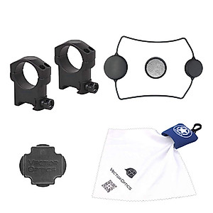 Vector Optics Marksman 6-24x50 mm First Focal Plane (FFP) 1/10 MIL Hunting Riflescope with VPA-MF Reticle, 30mm Tactical Mount Rings, Lens Covers and Honeycomb Sunshade