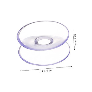 Outanaya 10pcs Clear PVC Plastic Suction Cups Glass Table Suction Cups Suction Cup Hooks for Shower Double Sided Suction Cups Household Windows Heavy Duty Desk Hanger Hook up Table Mat Flat