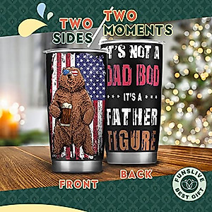 Gifts for Dad from Daughter Son, 20oz Dad Bod Tumbler,Unique Fathers Day Dad Gifts from Wife, Funny Dad Gifts for Men, New Dad, Father on Birthday, Cool Men Gifts, Father Figure Travel Cup,Dad Tumbler