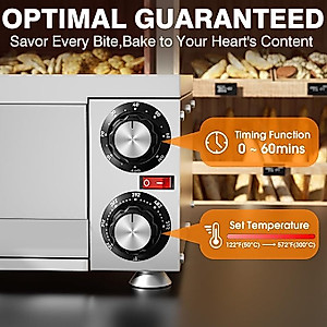 PYY Pizza Oven Indoor Electric Pizza Oven Countertop Commercial Pizza Oven with Crumb Tray Stainless Steel Pizza Maker Machine for Home