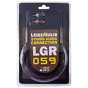LEIGESAUDIO 1ft 1 Male to 2 Female RCA Y Adapter Splitter Connector (2 Pack) (1 Male to 2 Female)