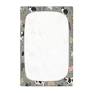 Kigai Farm Animals Crib Sheets for Boys or Girls,Soft and Breathable Crib Sheets 28x52 Inch