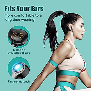 Bluetooth Headphones Wireless Earbuds 40Hrs Playtime with LED Display Charging Case Touch Control 4 Dynamic Drivers in-Ear Earphones with Mic Premium Deep Bass Earphones for Sport Black STACUL-VEAT00L