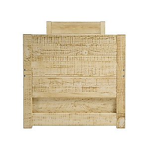 Bedz King All in One Twin Bed with Twin Trundle and 3 Built in Drawers, Weathered Honey