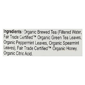 Eat The Change Just Ice Tea Organic Moroccan Mint Green Tea, Kosher, 16 Fluid Ounces (Pack Of 12)