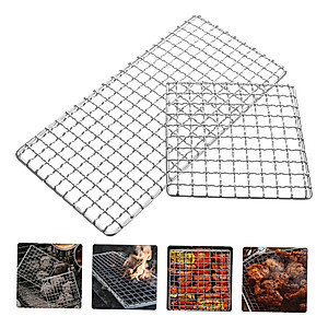 Parliky 1 Set Grill Grid Camping Accessories Grilling Accessories Barbecue Accessories Professional Baking Net Outdoor Accessory Outdoor Supply Stainless Grill Mesh Grid Mesh