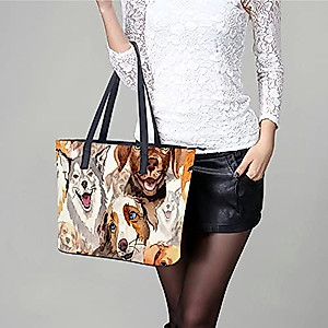 Womens Handbag Dog Leather Tote Bag Top Handle Satchel Bags For Lady