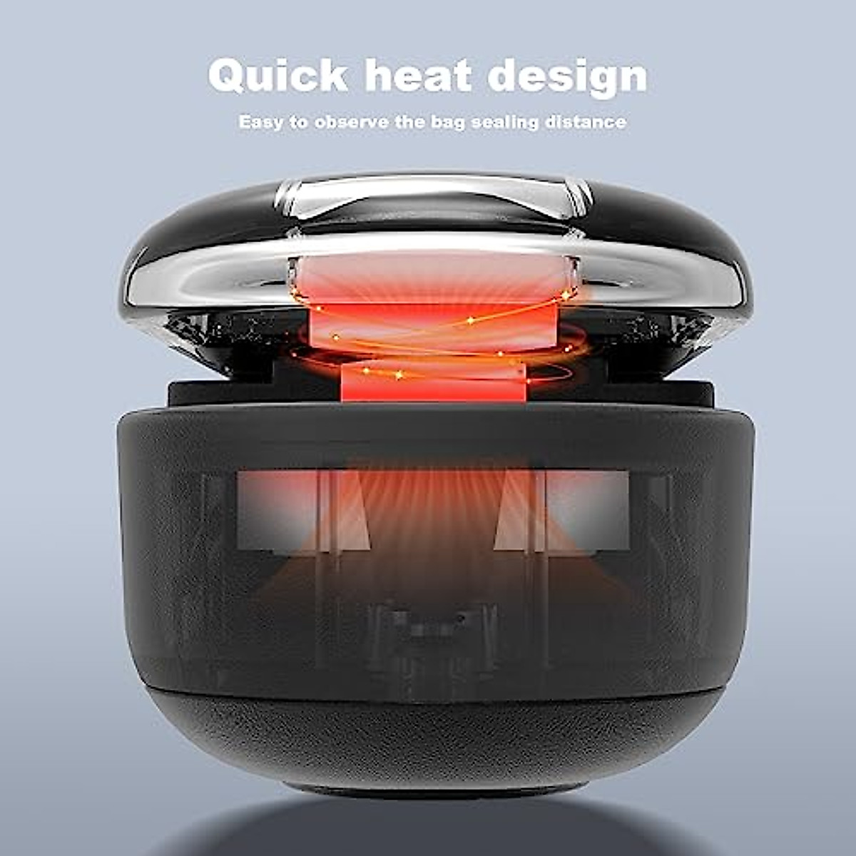 Laeuzn Mini Bag Sealer, Heat Sealer & Cutter 2 in 1 Portable Heat Vacuum Sealer Machine for Plastic Bags Storage Food Snack Cookies Fresh,Kitchen Gadget (Battery Included)