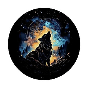 Howling Wolf Space Galaxy Stars Wolves Animal PopSockets Swappable PopGrip