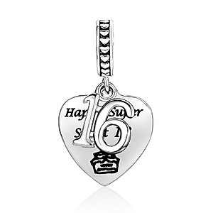 Chili Jewelry Happy Super Sweet 16 Birthday Charm Compatible With Pandora Charms Bracelets