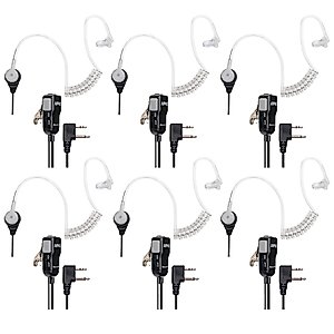 Midland AVPH3 Transparent Security Headsets with PTT/VOX (6-Pack)